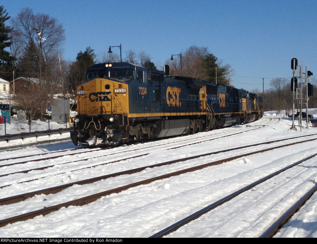 WB CSX with 7 engines coming off the Old Main Line at Point of Rocks